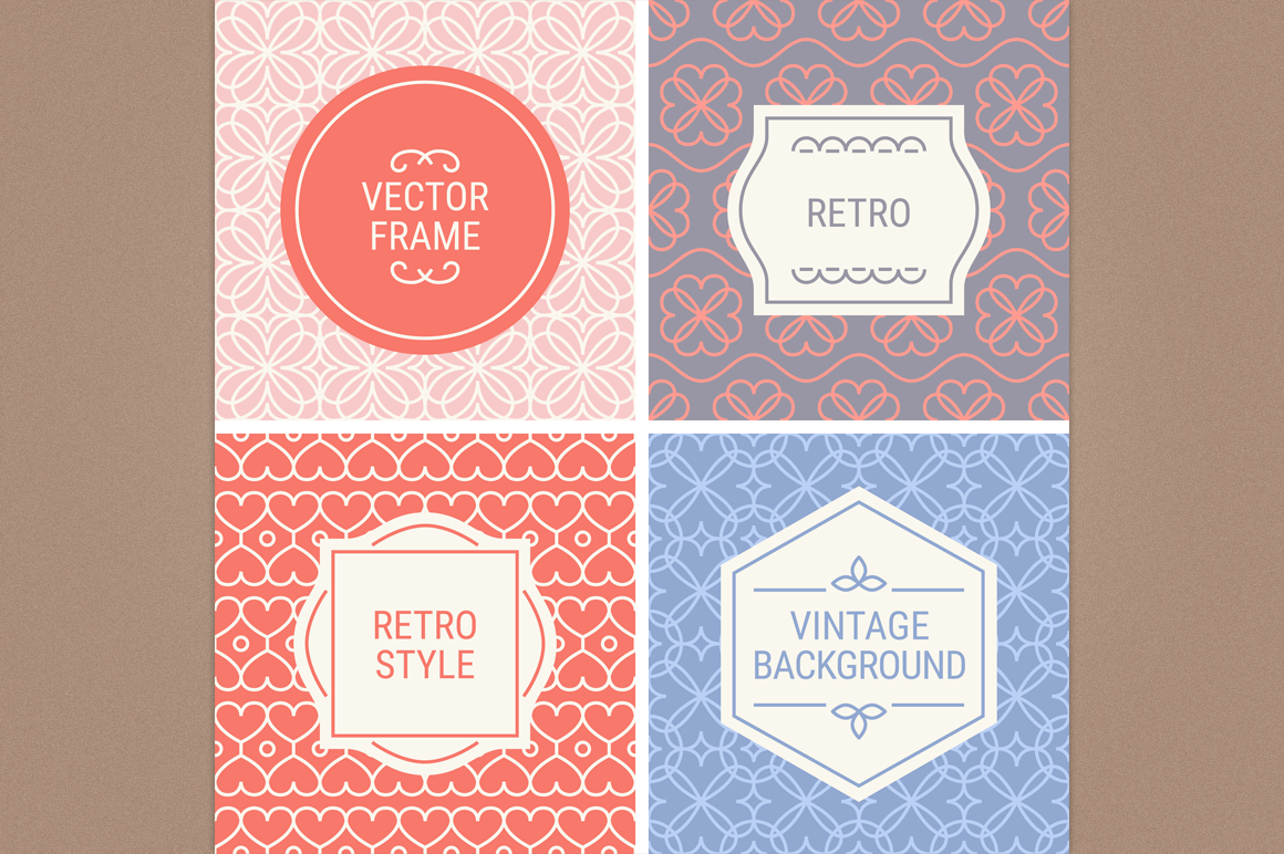 Mono line frames and patterns, a Pattern Graphic by miumiu