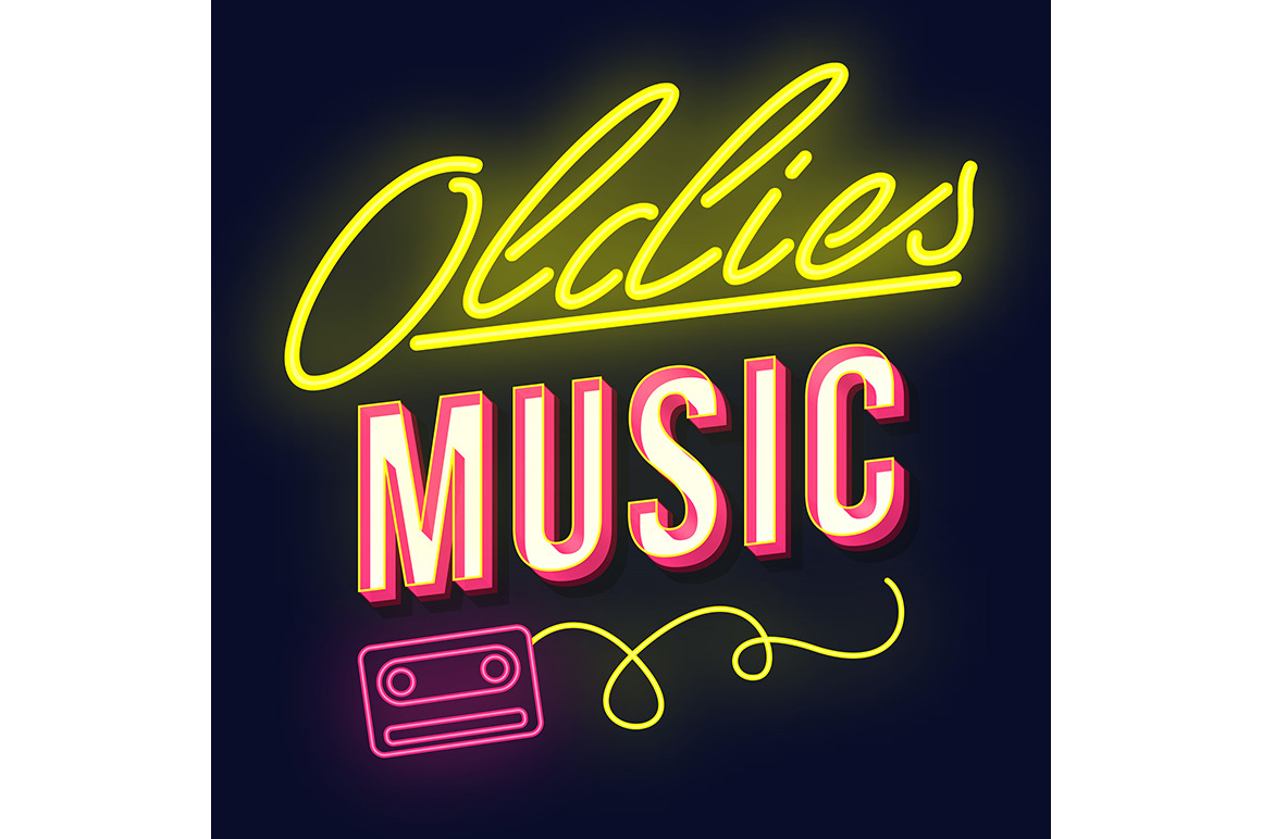 Oldies music vintage 3d lettering, a Templates & Theme by IMG visuals icons