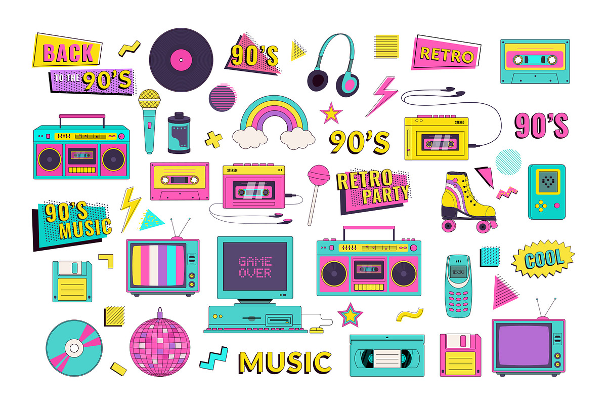 90s Retro vector illustration