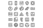 Power socket icons set, an Illustration by Ylivdesign
