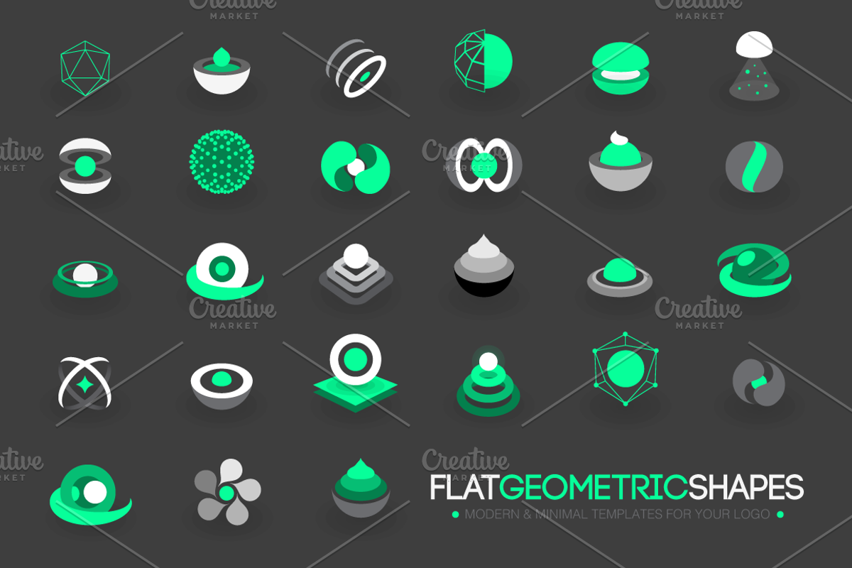 Modern Flat Geometric Shapes, an Object Graphic by dimpo ⚡️ ART