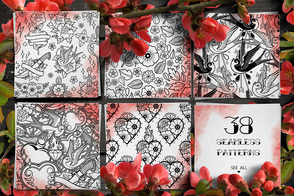 Old school - coloring pages, a Decorative Illustration by Ekaterina ...