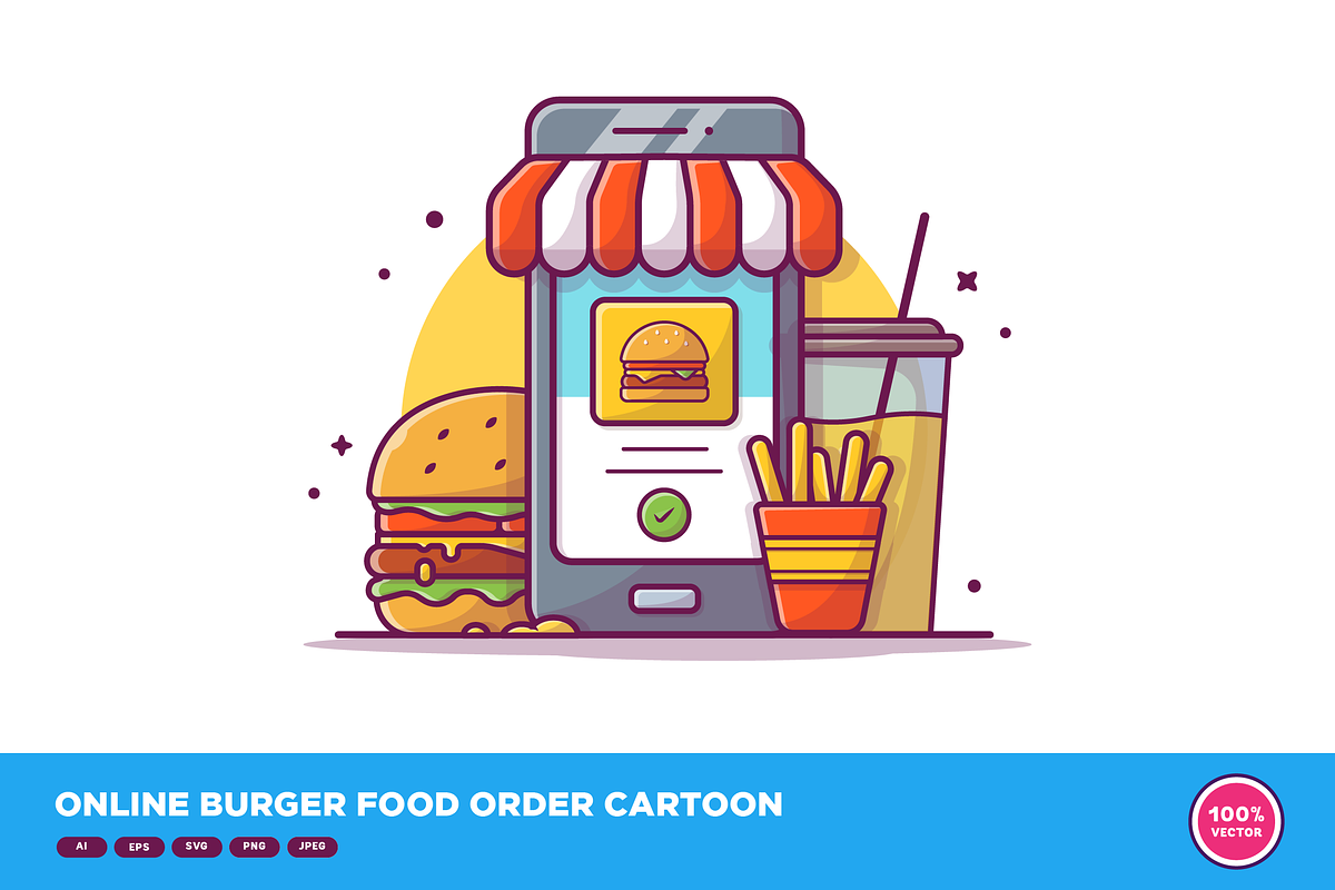 Online Burger Food Order Cartoon, a Food Illustration by Catalyst Labs ...