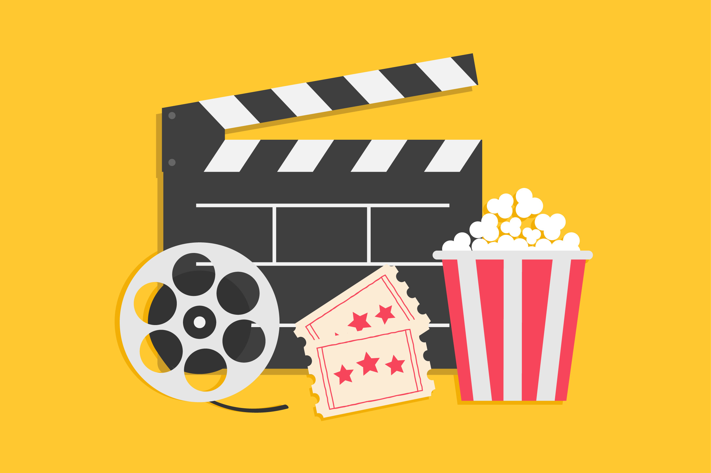 Movie reel Clapper board Popcorn | Food Illustrations ~ Creative Market