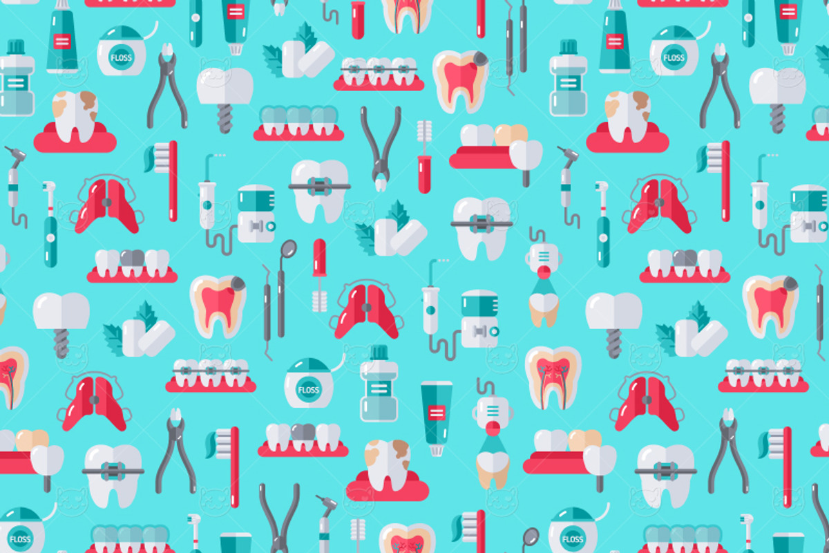 7 Dental Patterns, a Pattern Graphic by kotoffei