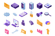 Data center icons set | Technology Illustrations ~ Creative Market