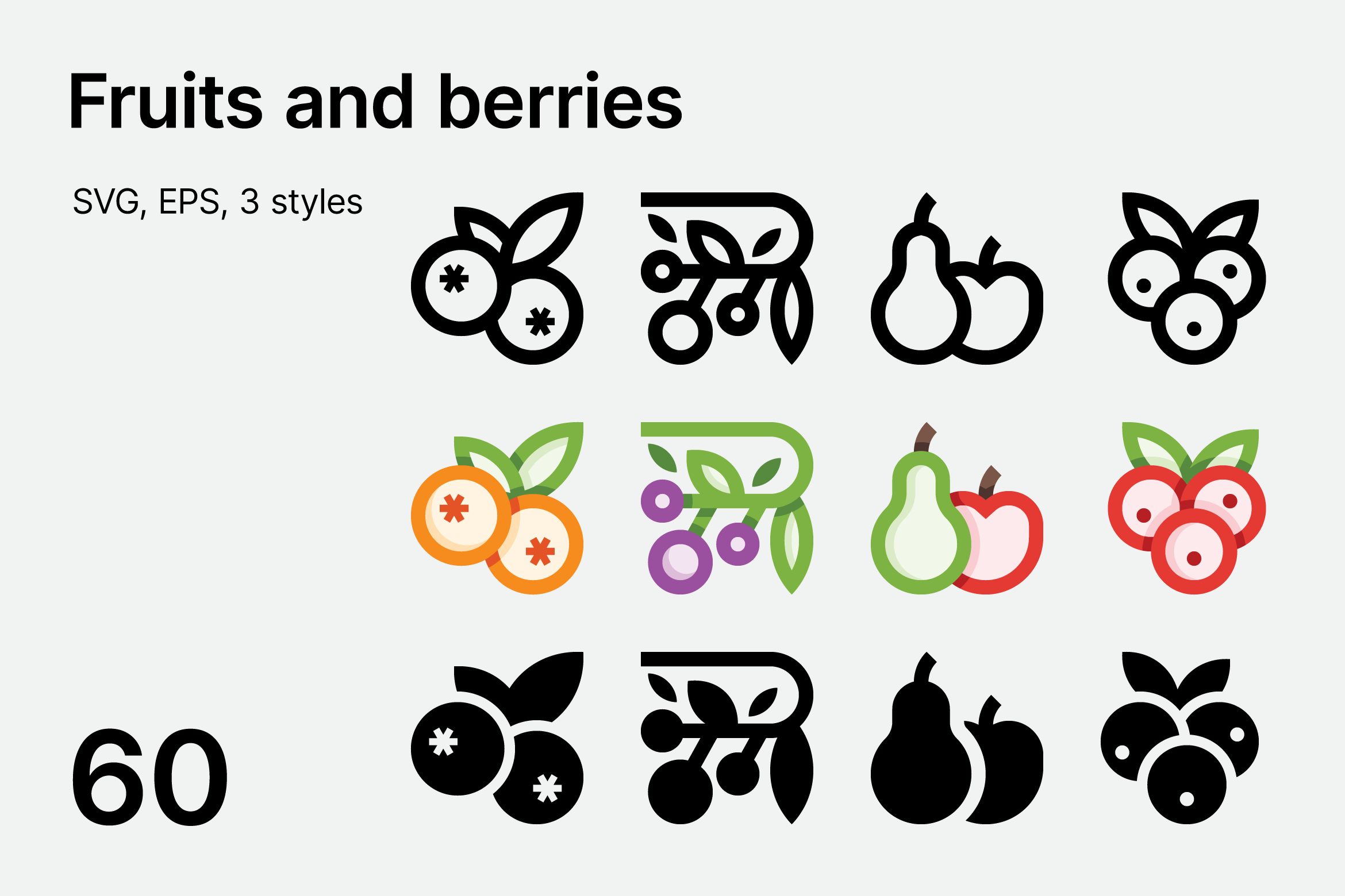 Basicons / Food / Fruits And Berries, an Icon by EDT.Graphics ...