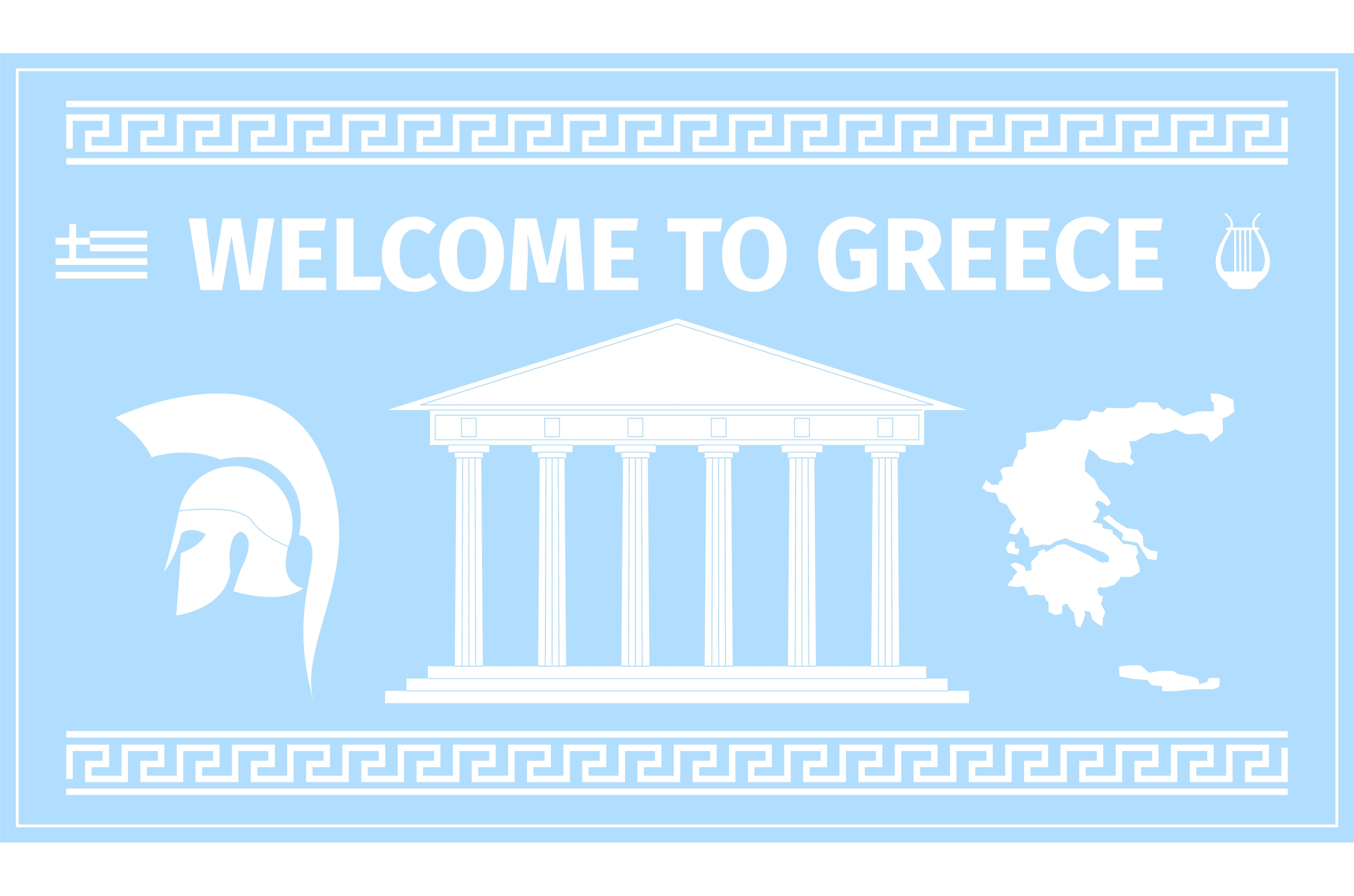 Greece travel. Poster with parthenon | Graphics ~ Creative Market