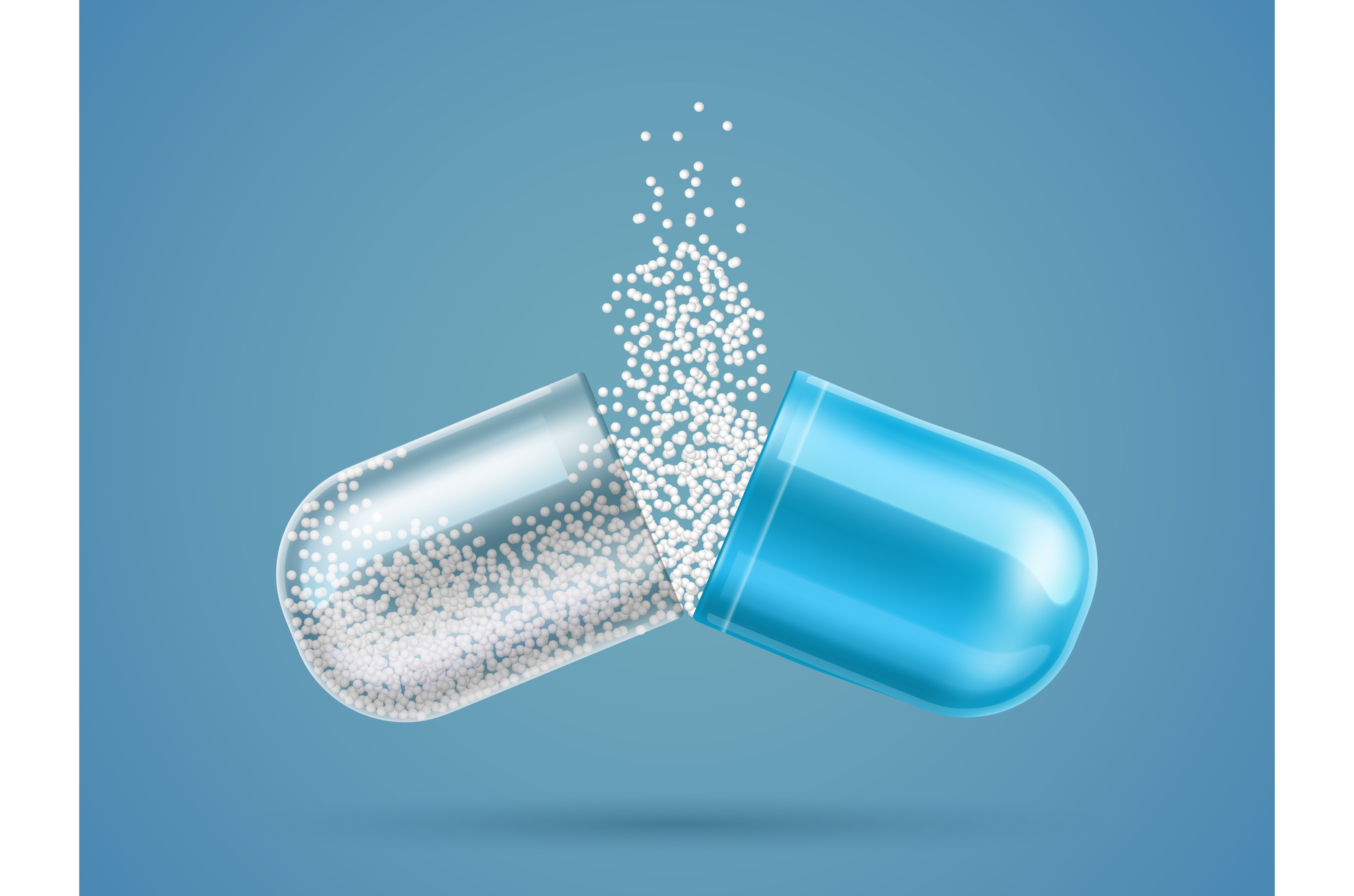 Open realistic medicine capsule | Graphic Objects ~ Creative Market