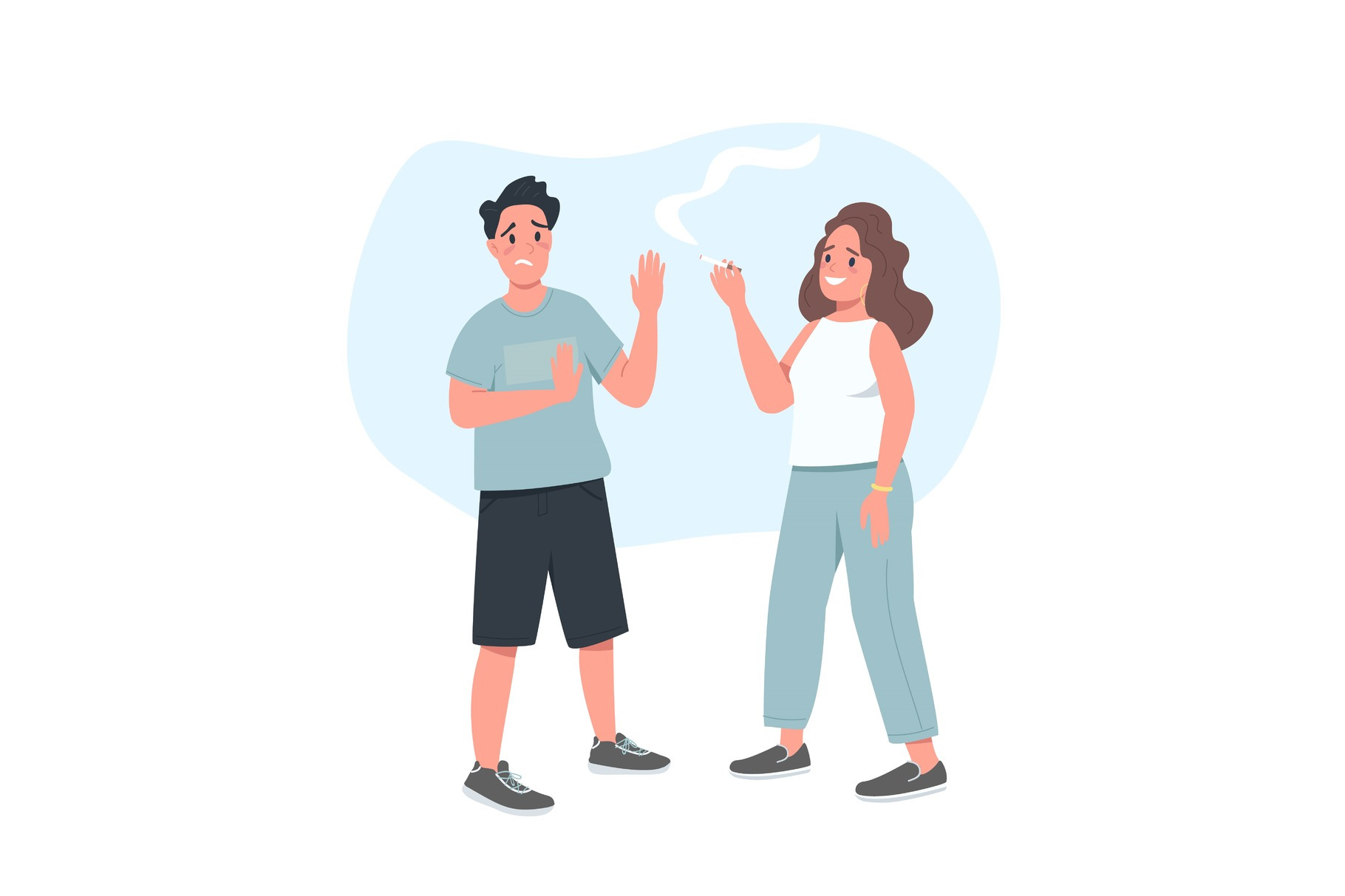 Refusing cigarette male character | Healthcare Illustrations ~ Creative ...