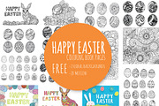 Happy Easter coloring page, an Object Graphic by Somjai King
