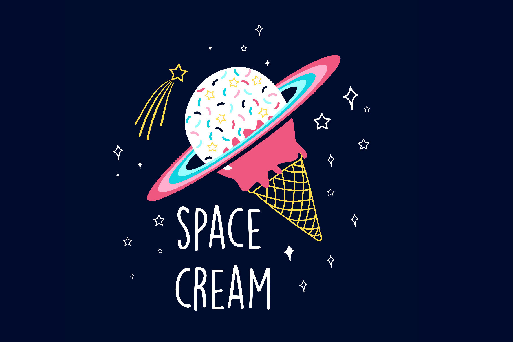 Space cream slogan and ice cream, a Food Illustration by Black_sun