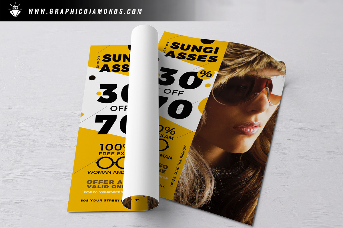 Sunglasses Sales Flyer, a Flyer Template by GraphicDiamonds