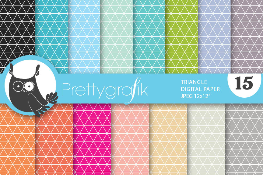 triangle geometric digital paper, a Pattern Graphic by PrettyBundles