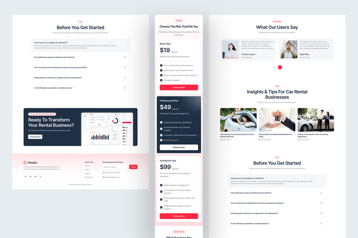 Car Rental SaaS Website UI Figma, an UI Kit Template by peterdraw