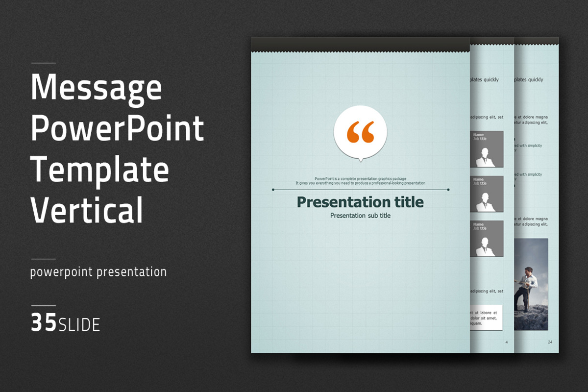 Message PPT Template Vertical, a Presentation Template by GoodPello