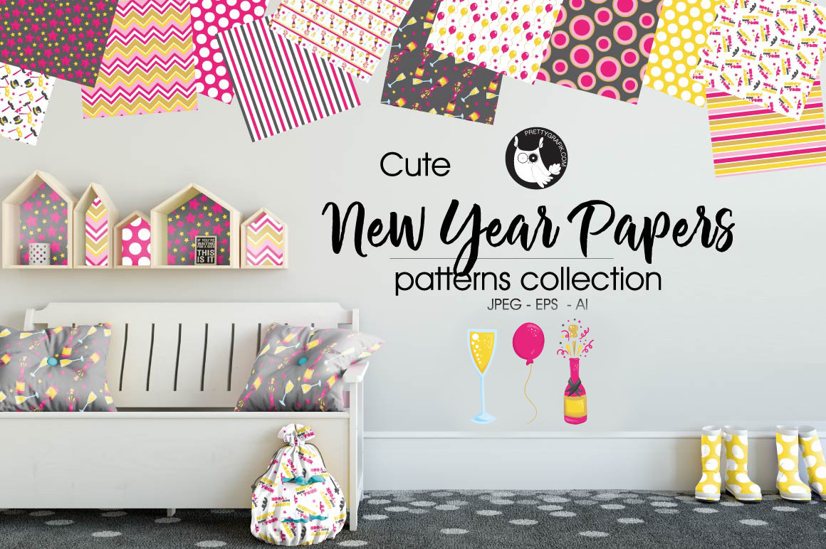NEW YEAR Pattern collection | Graphic Patterns ~ Creative Market