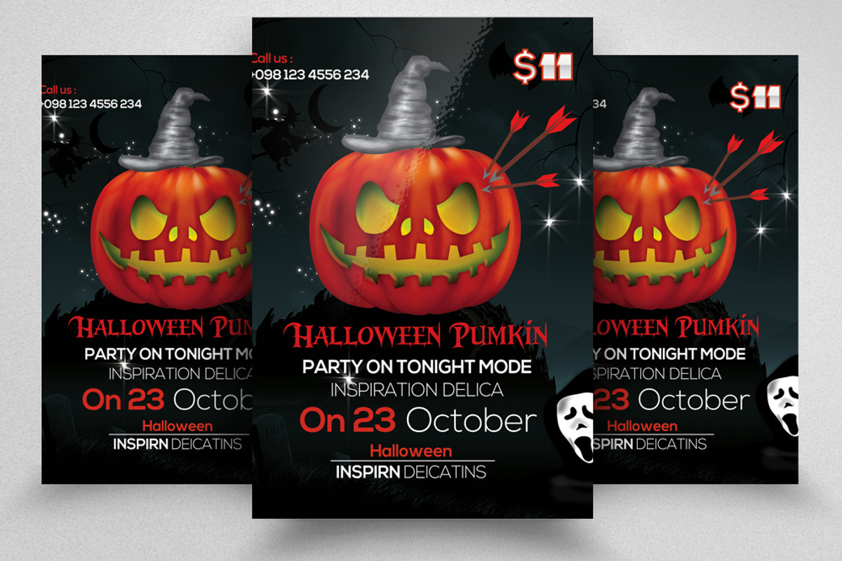 Halloween Pumpkin Flyer Template, a Flyer Template by Psd Templates