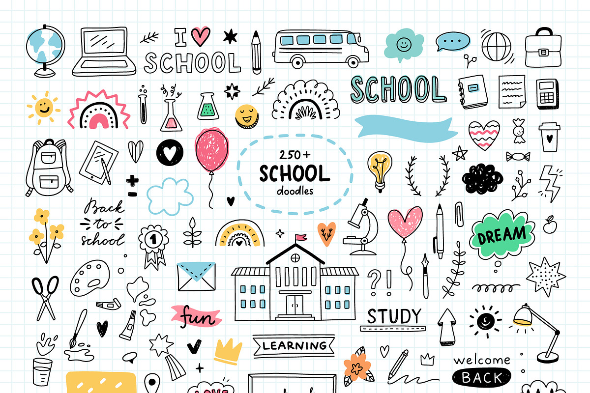 School Doodles, an Education Illustration by Redchocolate