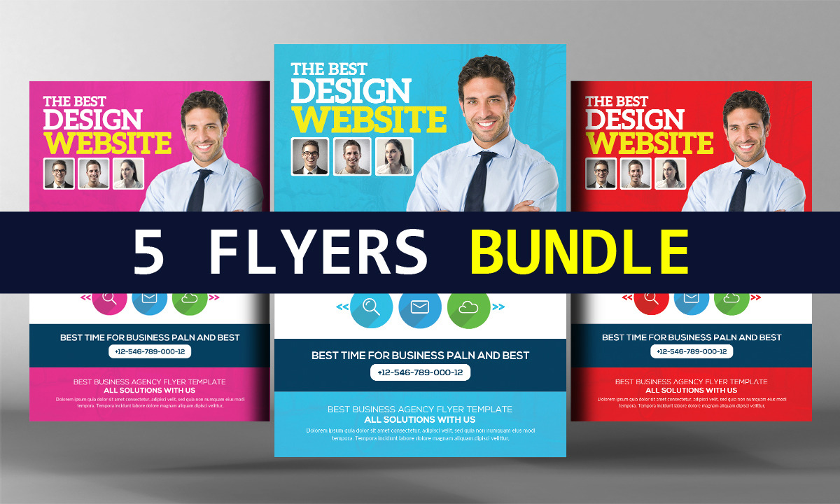 5 Website Design Agency Flyer Bundle, a Flyer Template by graphicforest