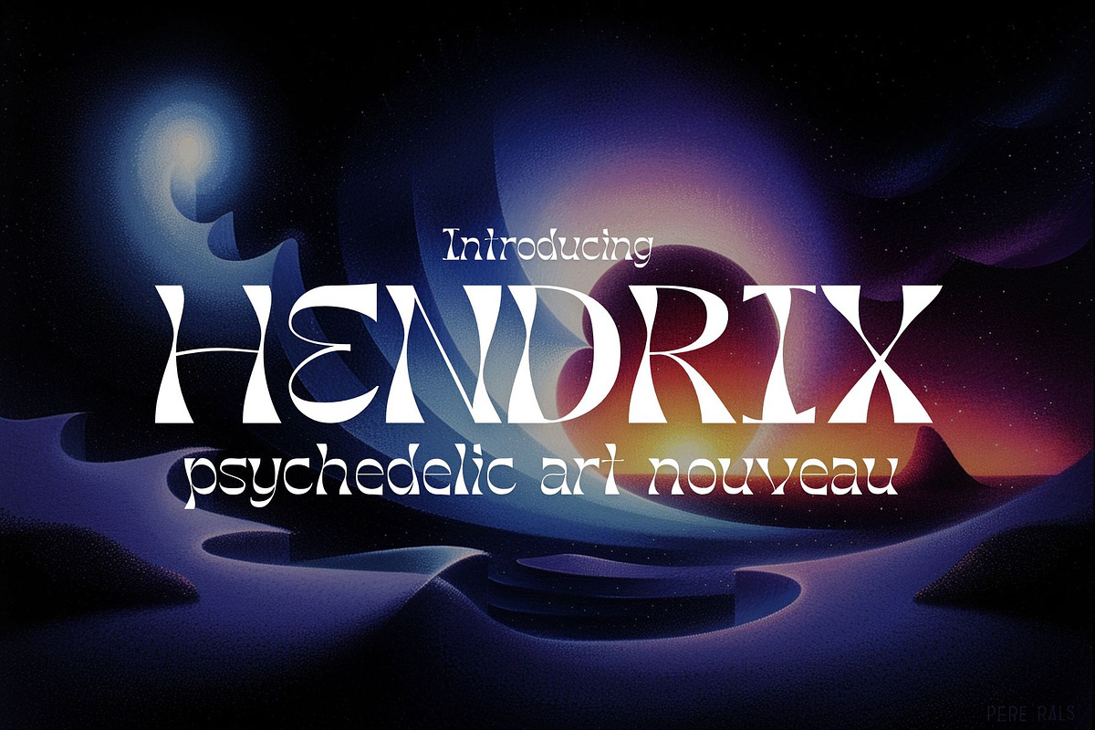 Hendrix - Art Nouveau Display, a Serif Font by HipFonts