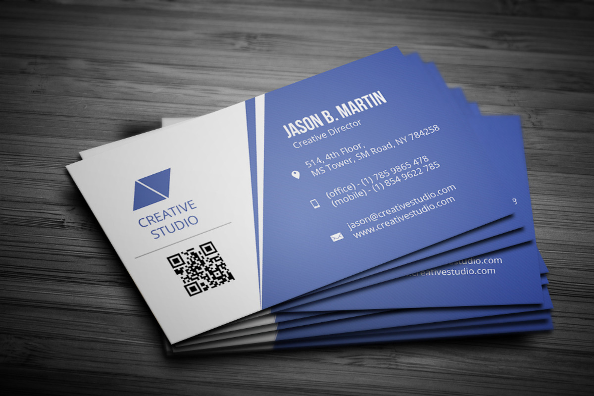 Creative Blue Business Card, a Business Card Template by bouncy