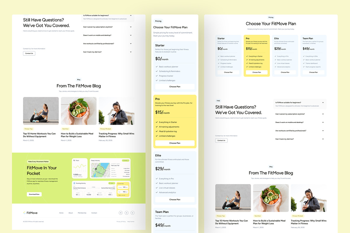 Fitness SaaS Website UI Figma, an UI Kit Template by peterdraw