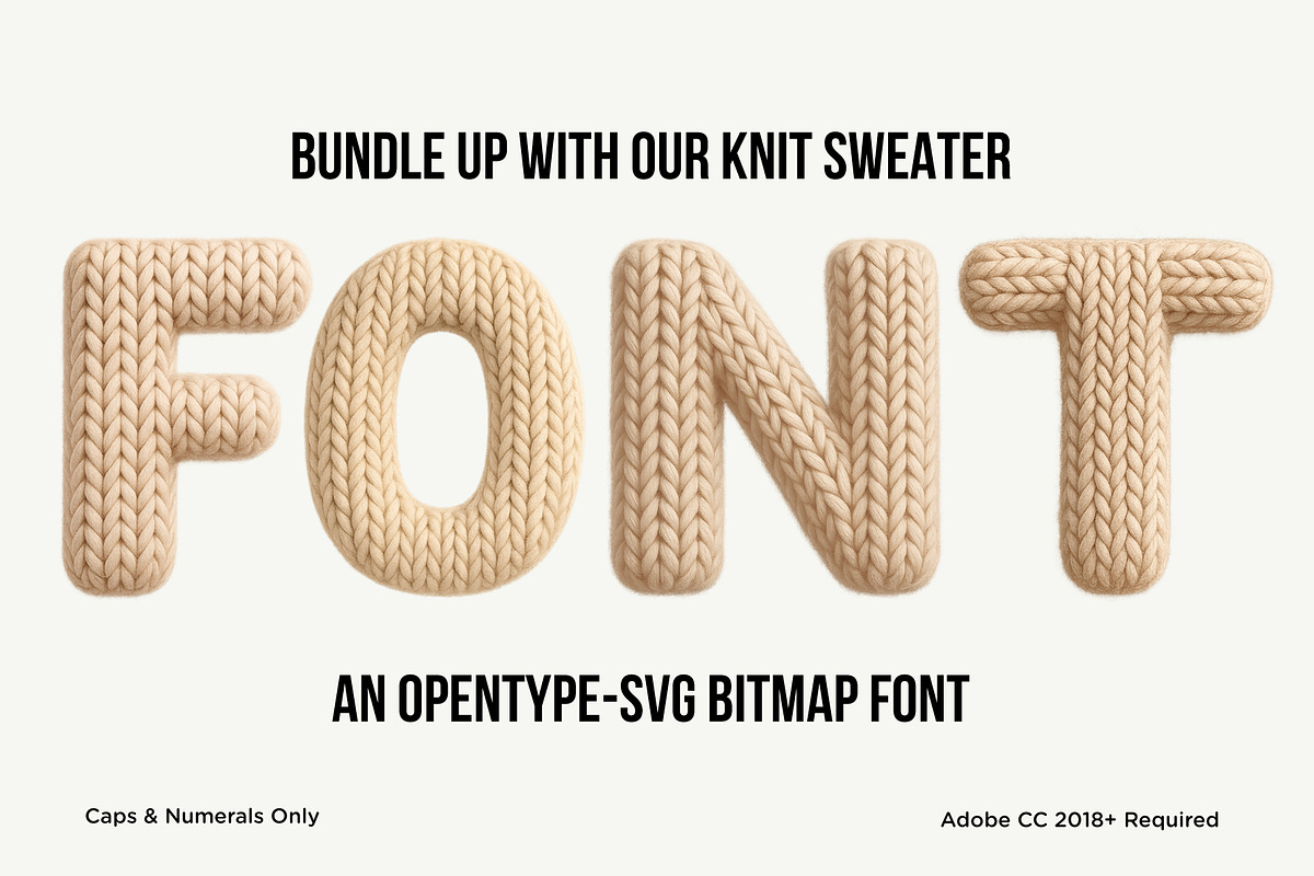 Knit Sweater 3D Font, a Font by Loudoun Design Co.