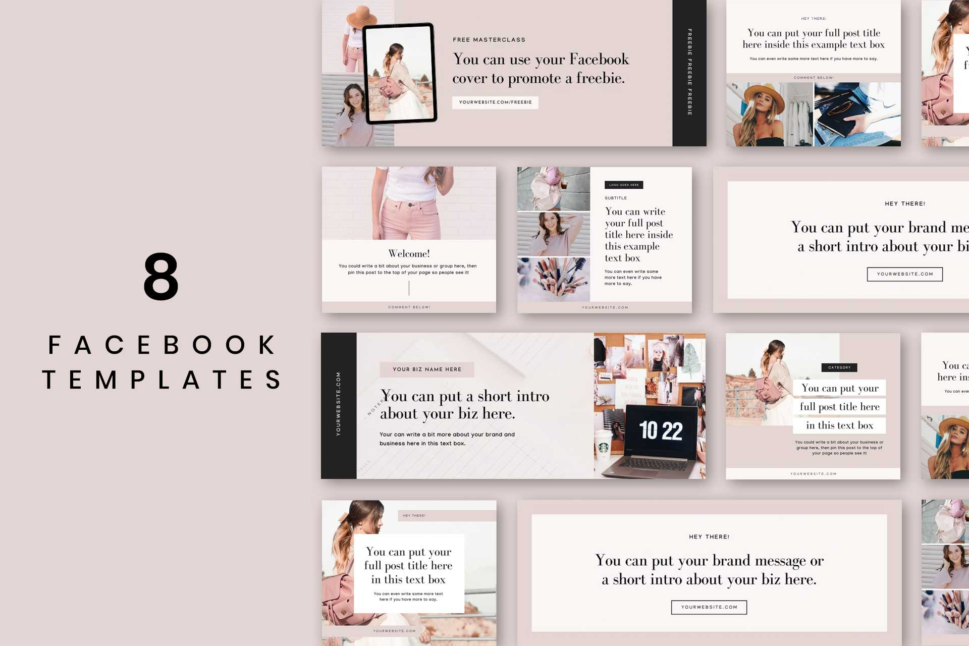 Blogette Facebook Templates, a Social Media Template by Big Cat Creative