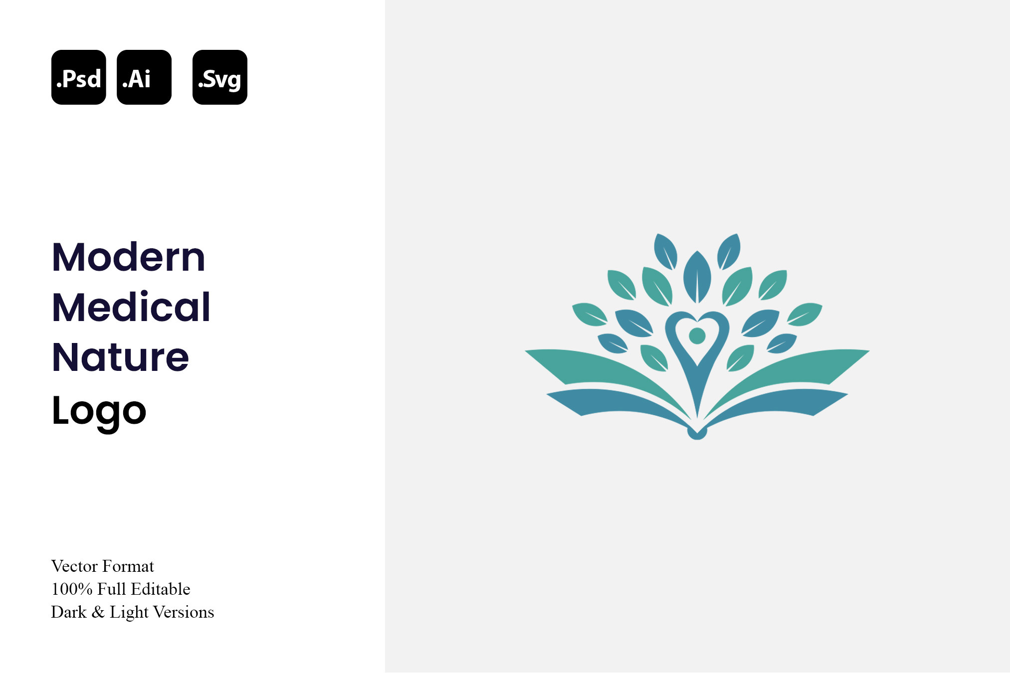 Modern Medical Nature Logo | Creative Market