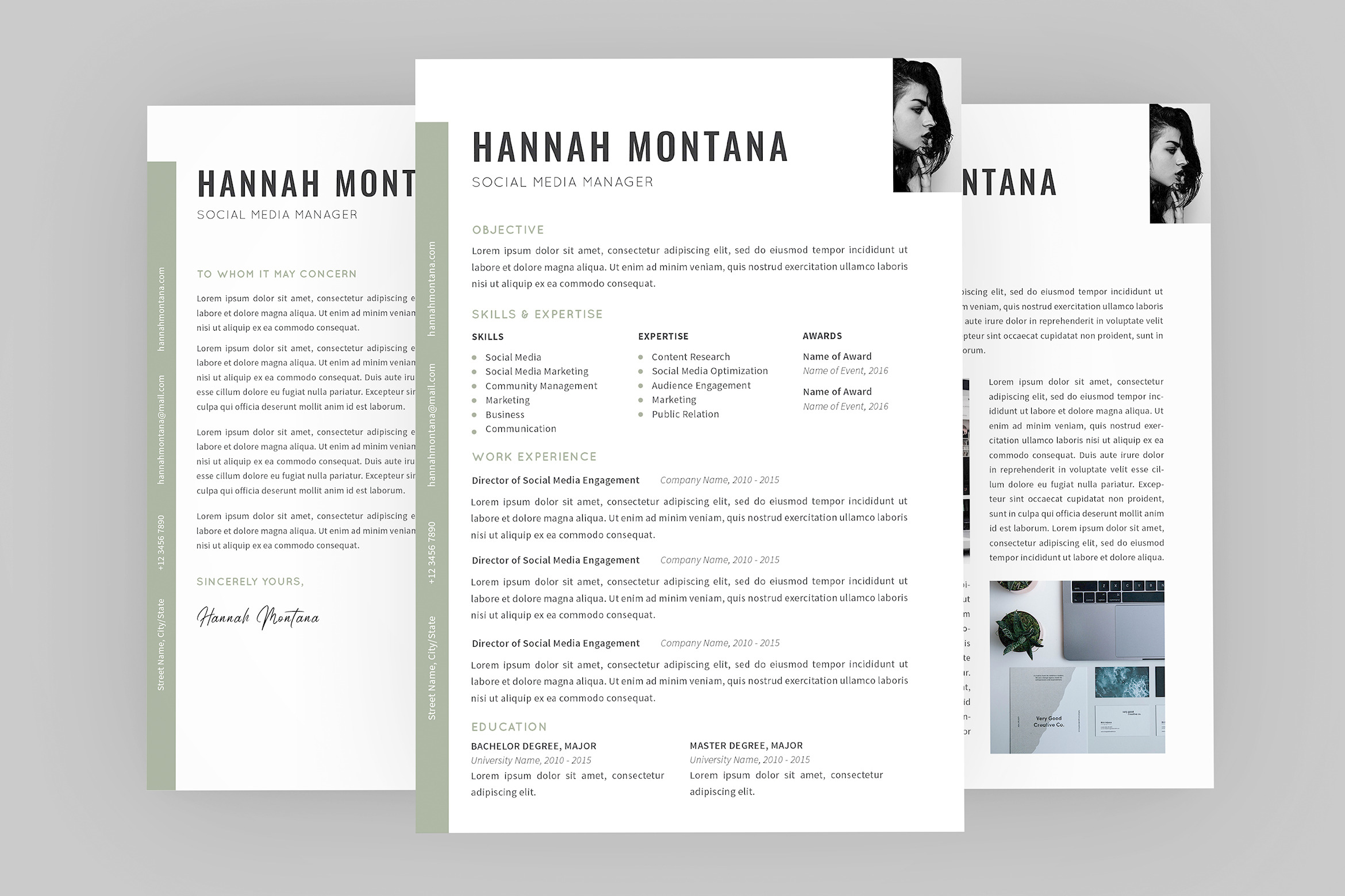 Hannah Resume Designer, a Resume Template by AQR Studio | Creative Market