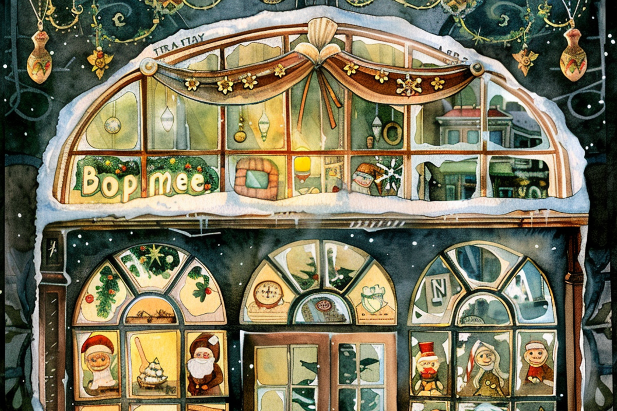 Vintage Christmas Toy Shop Window