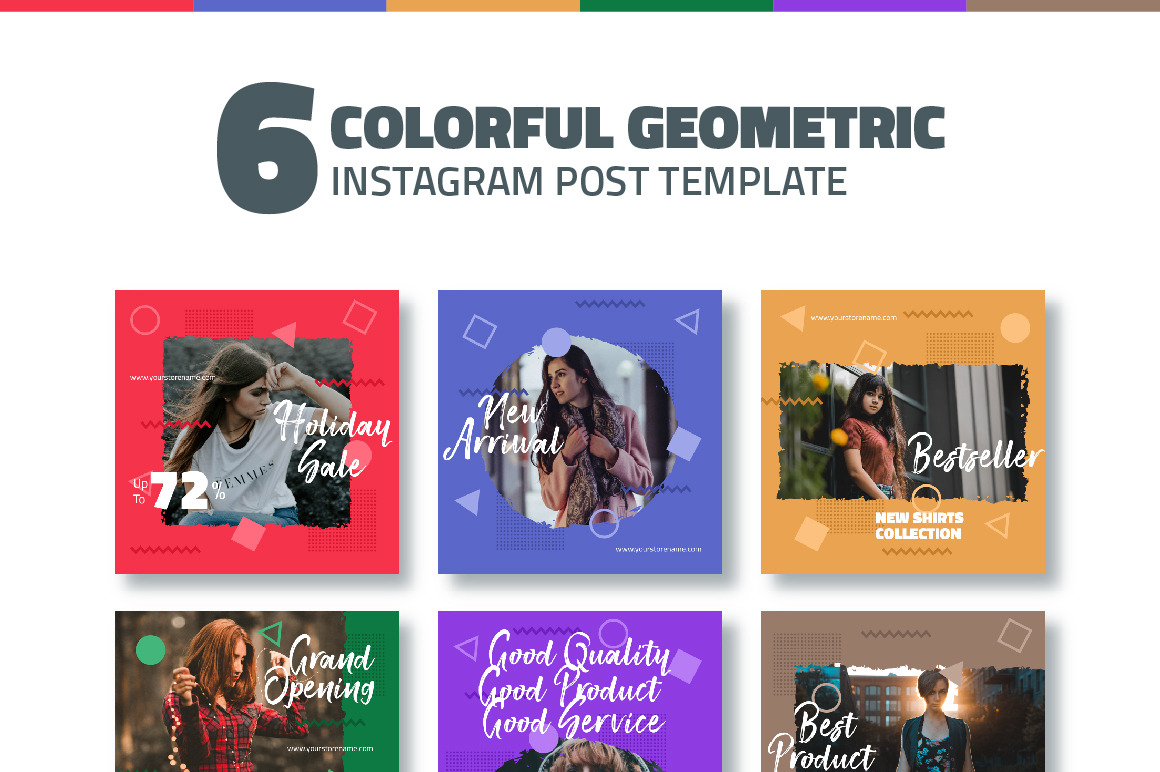 Colorful Geometric Instagram Post, a Social Media Template by Marco Zenki