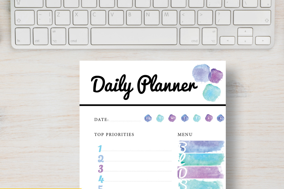 Watercolor Planner - Personal Size, a Stationery Template by Stick with Sam