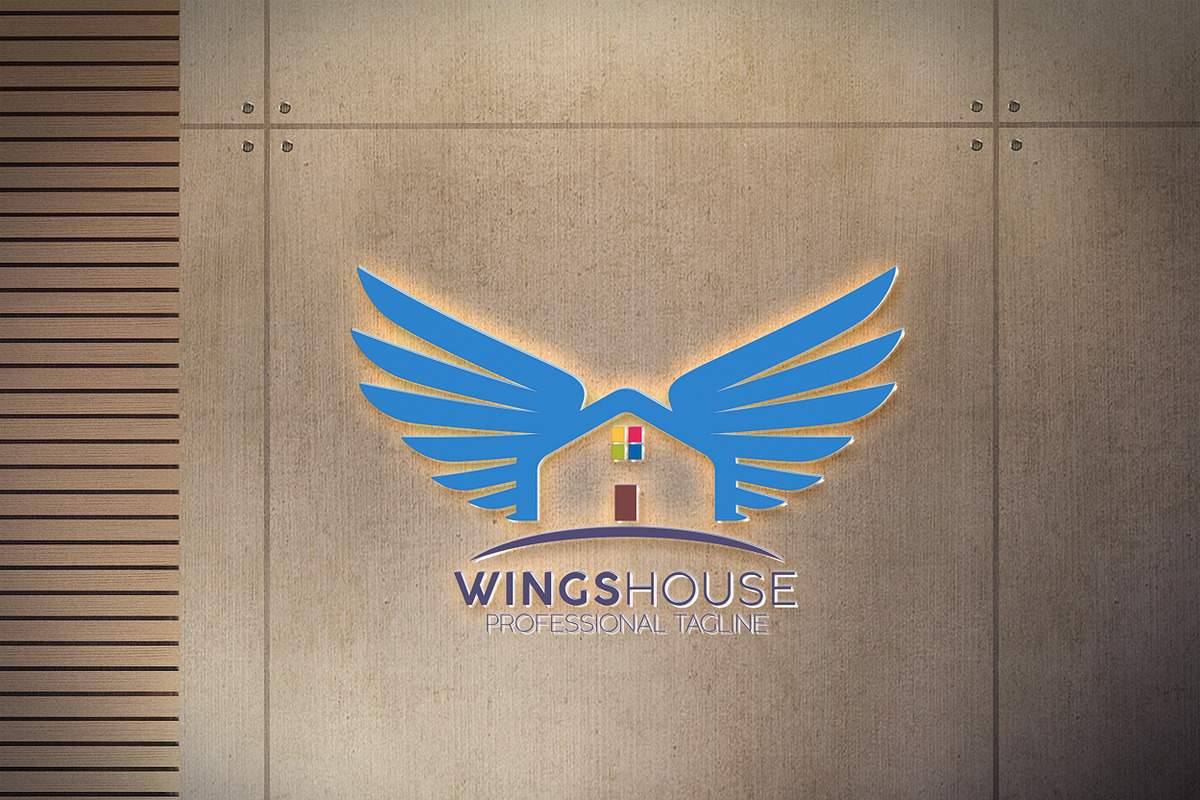 Wings House Logo, a Branding & Logo Template by essegraphic