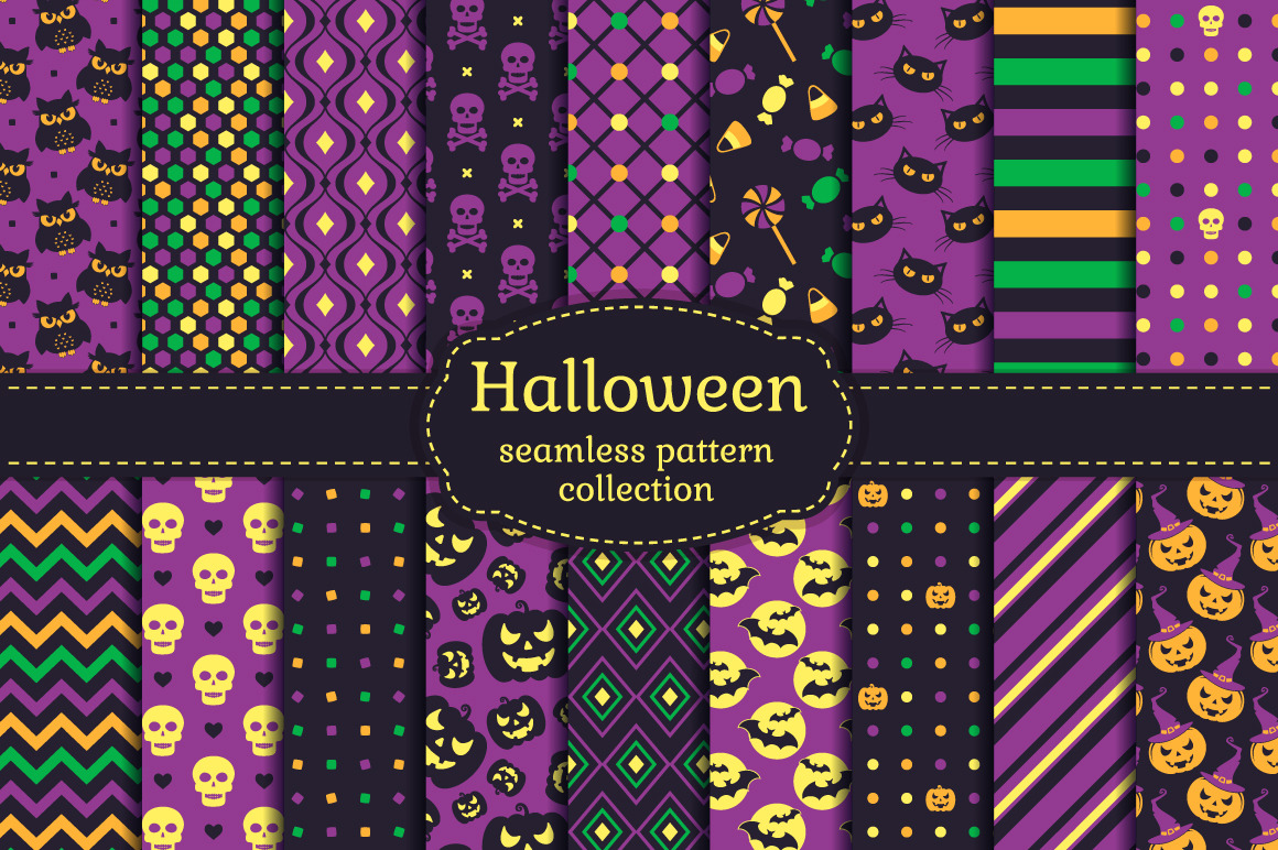 Halloween seamless patterns, a Pattern Graphic by JuliaMalinovskaya