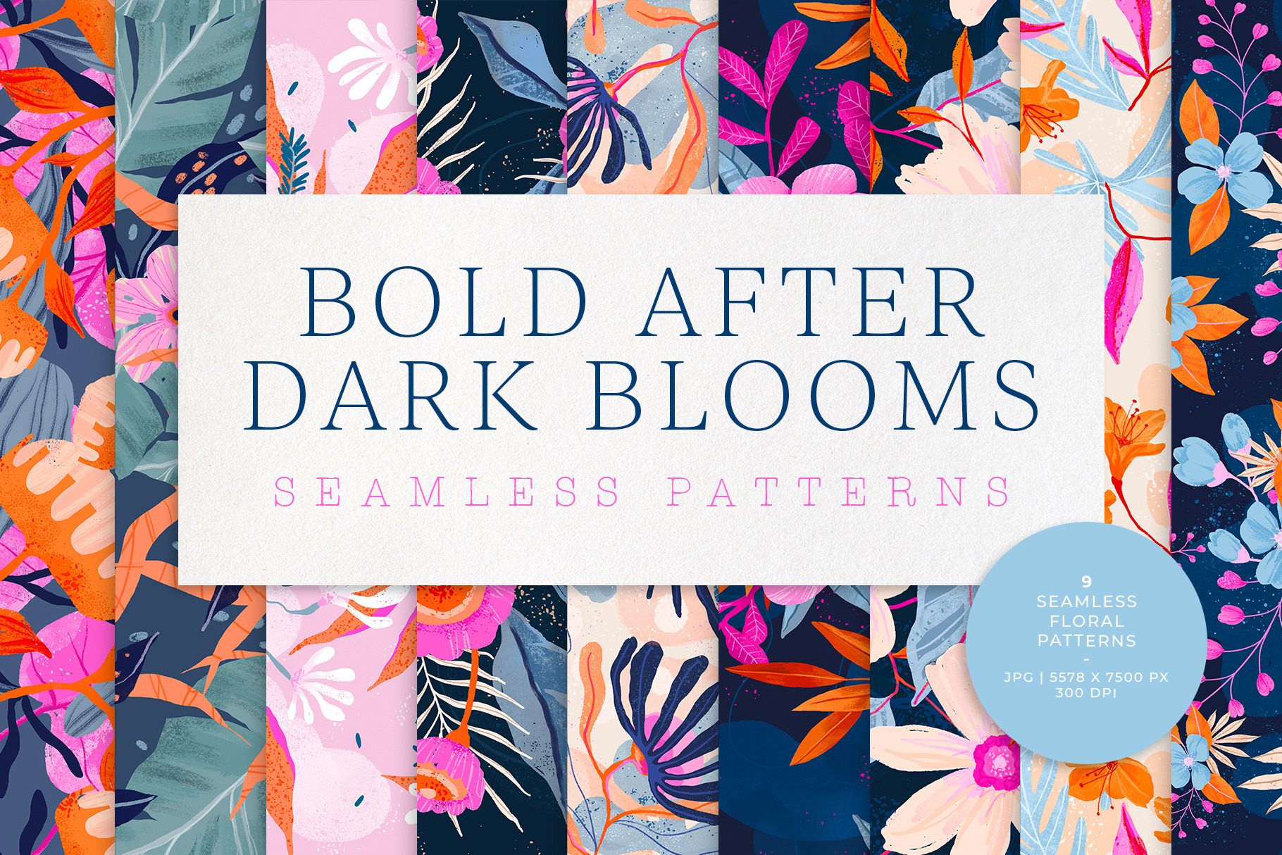 Bold After Dark Blooms Patterns, a Decorative Illustration by Ramona Schratt