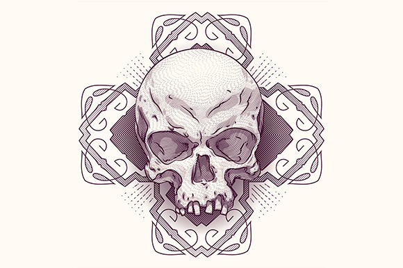 Engraving skull., an Illustration by Krolone | Creative Market