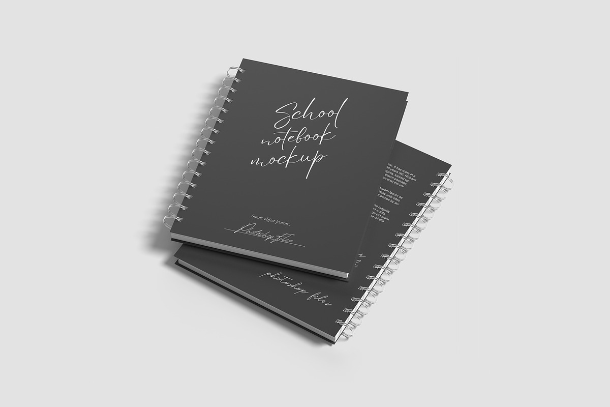 School notebook mockup