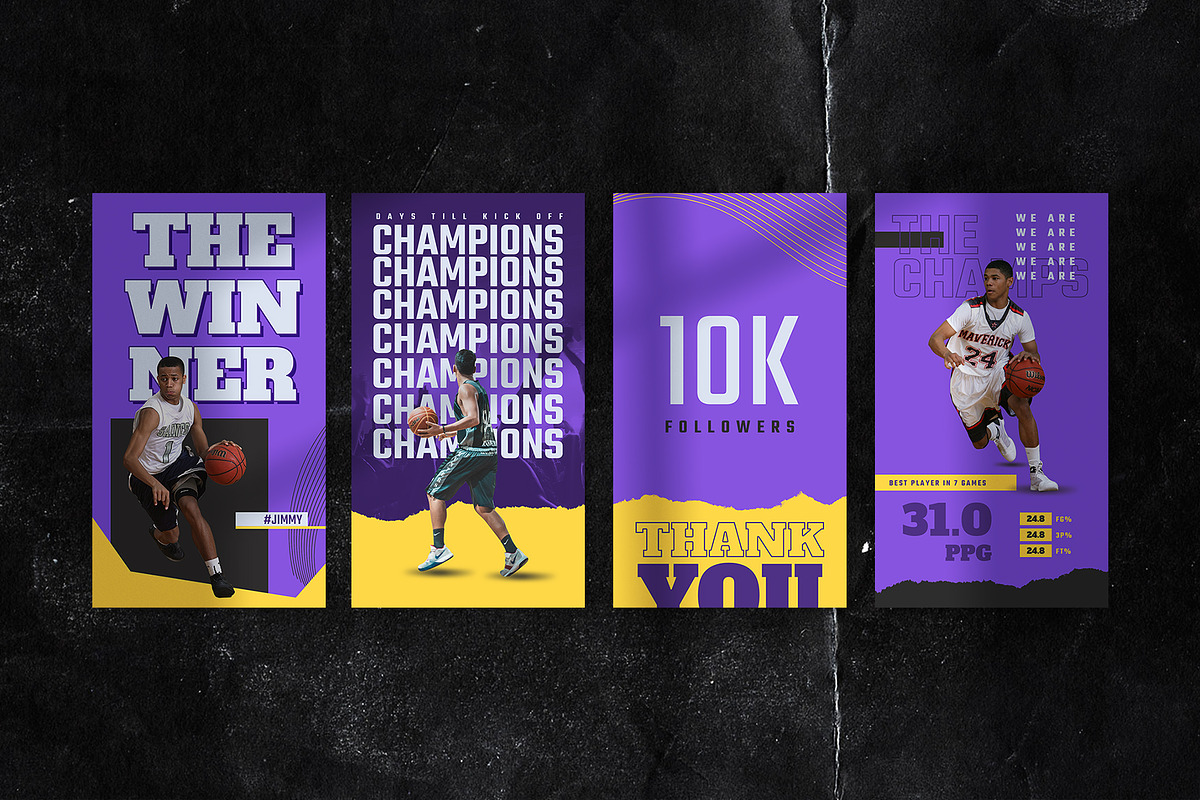 Basketball Instagram Templates, a Social Media Template by Azruca
