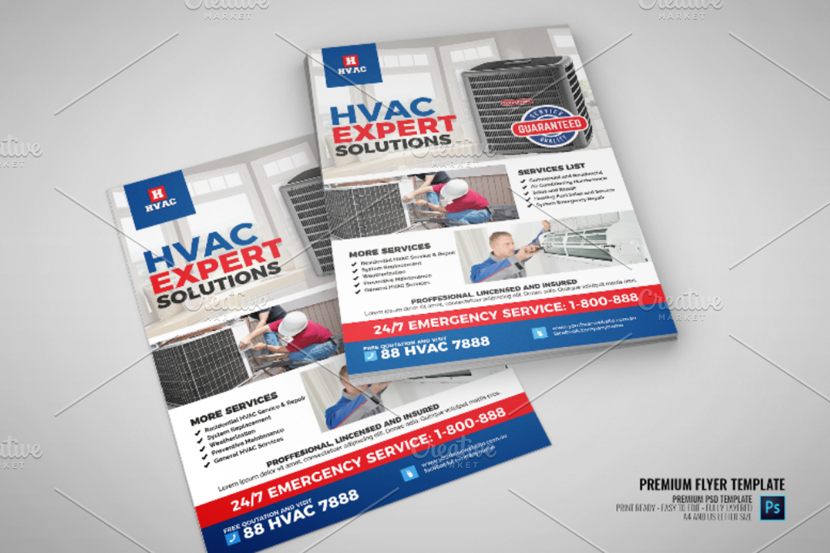 HVAC Installation and Maintenance, a Flyer Template by PSDPixel