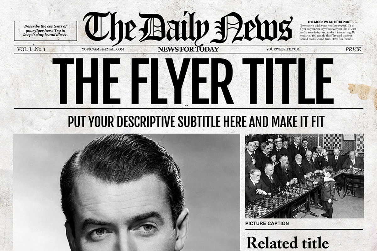 Photoshop Newspaper Template, a Flyer Template by Newspaper Templates