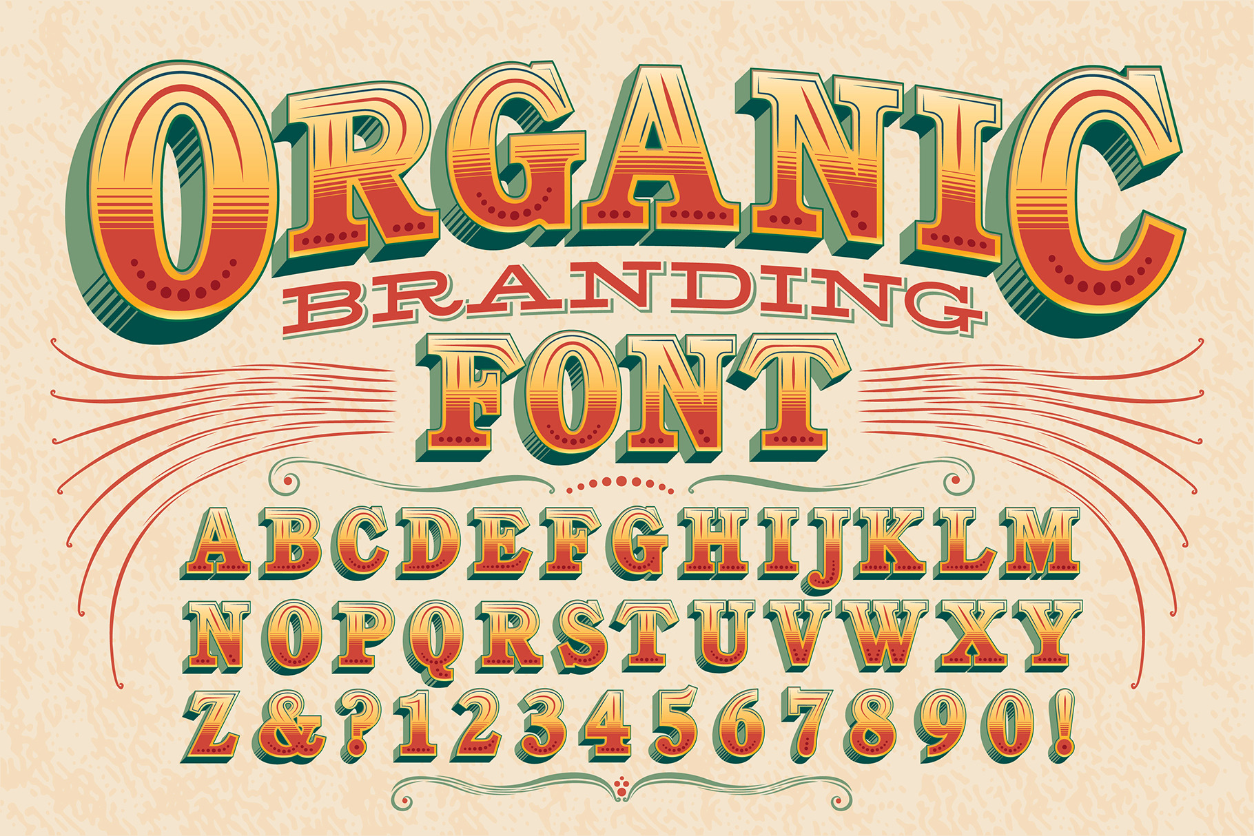 Organic Branding Display Alphabet, an Object Graphic by Mysterylab Designs