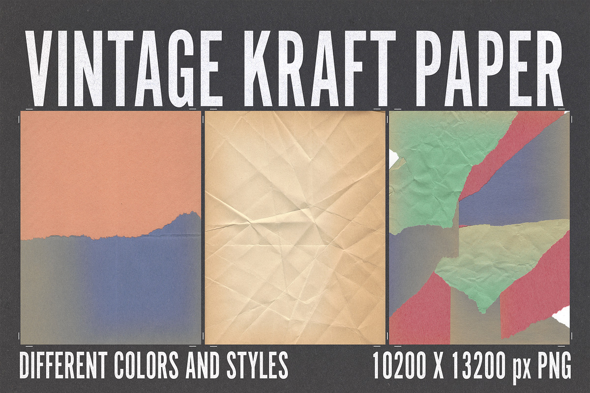 30 Vintage Kraft Paper Textures, a Texture Graphic by Tollie
