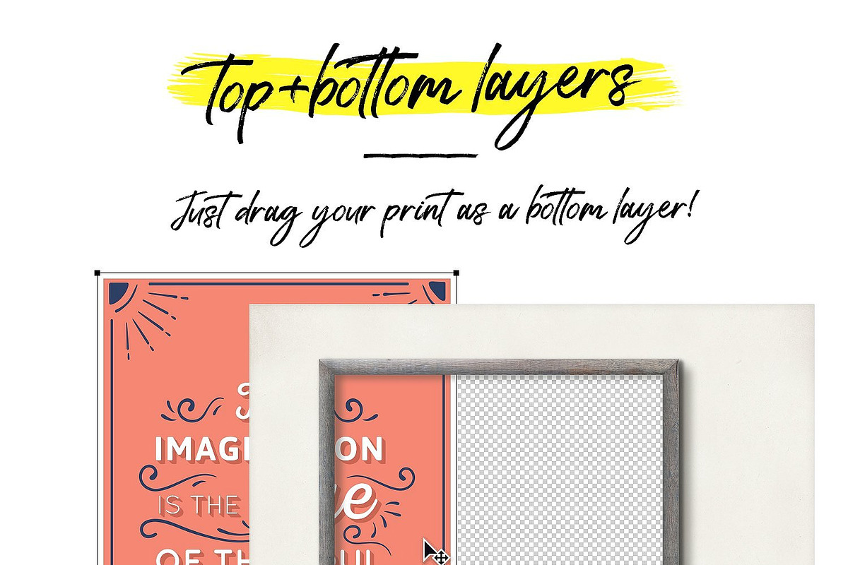 55 non-Photoshop Frame Mockups, a Print Template by Frisk Shop