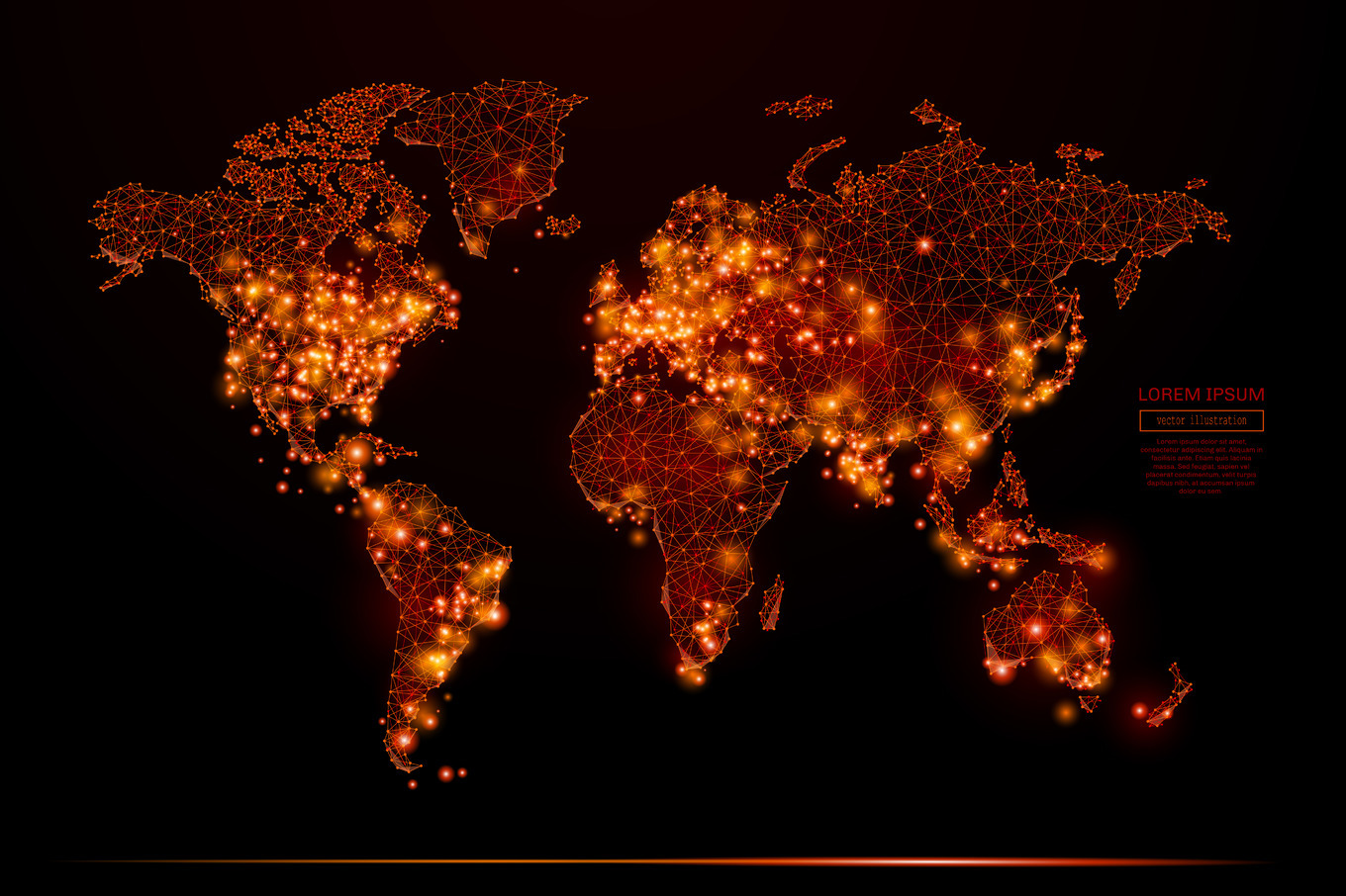world map low poly flame, a Technology Illustration by ANTON KHRUPIN ART