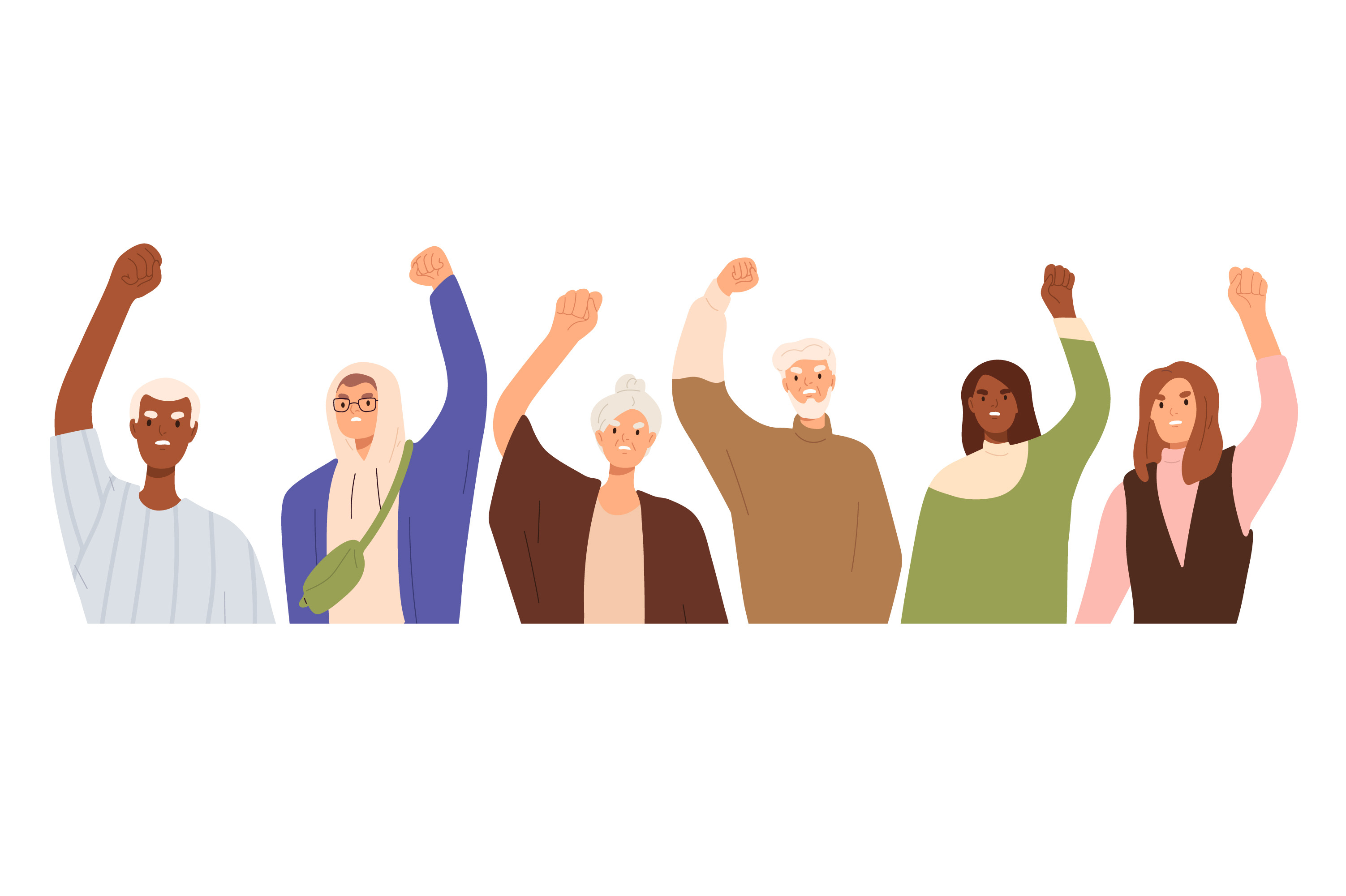 Crowd of people at protest or strike, a Person Illustration by Good Studio