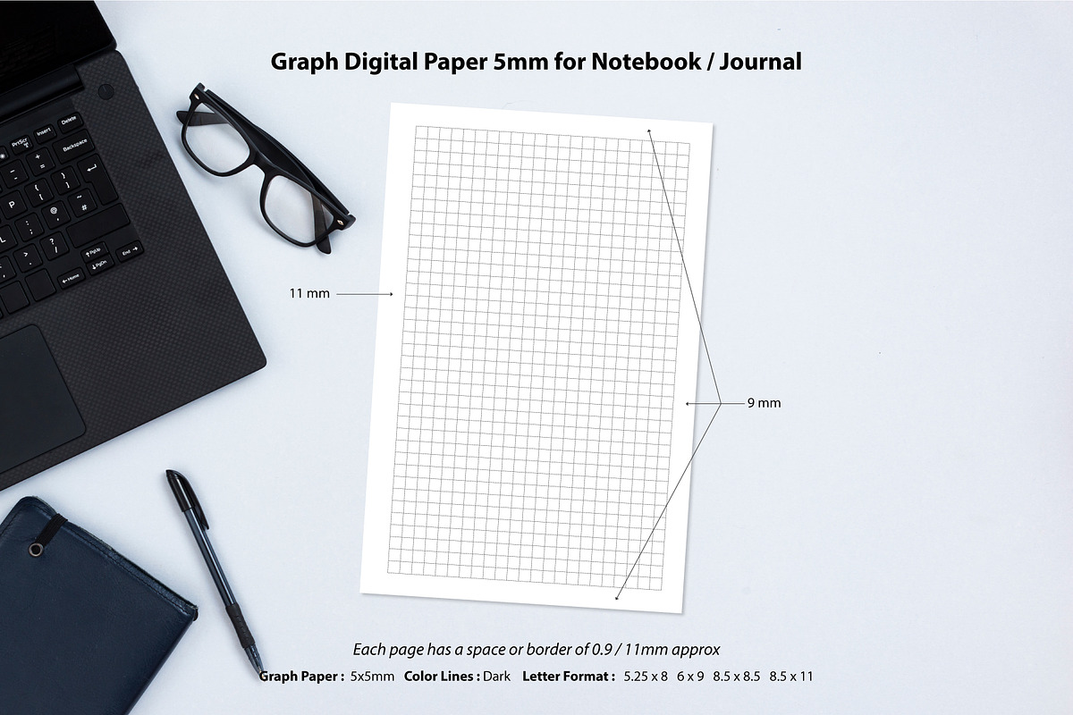 4 Digital Graph Paper for KDP 5mm, a Pattern Graphic by Creativekdp