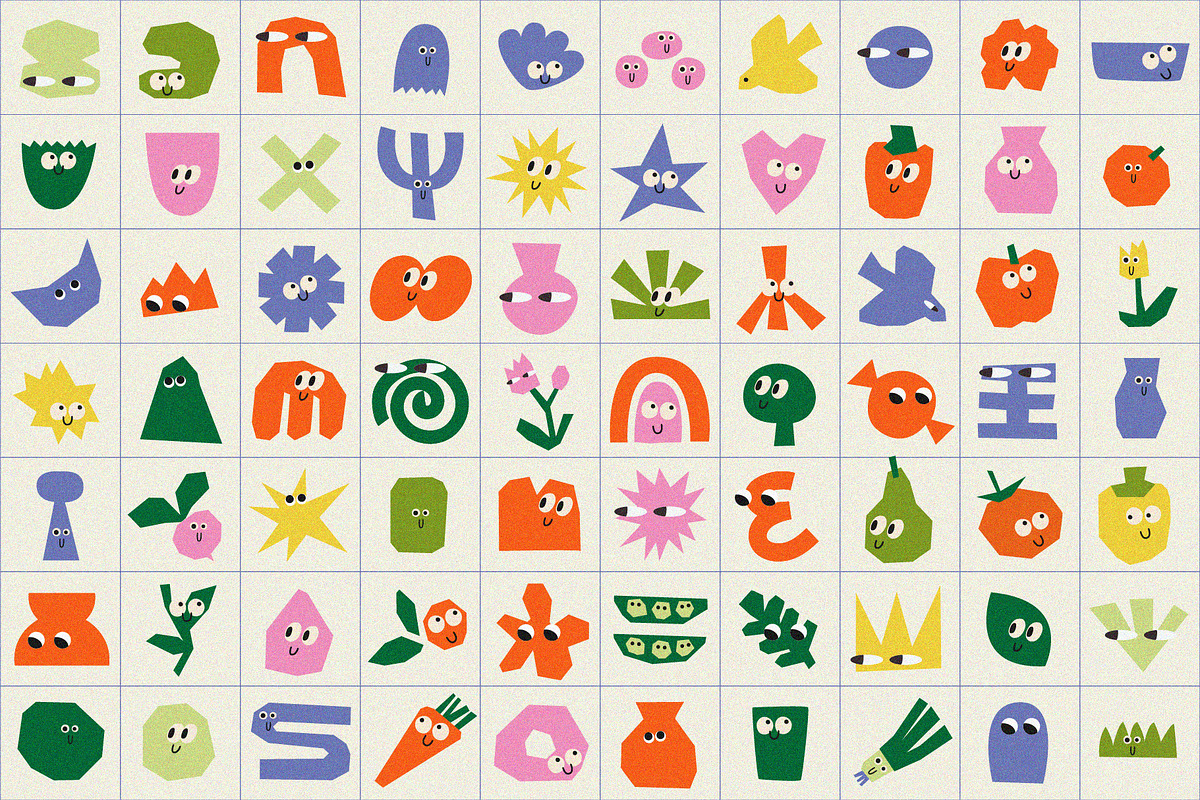 70 Vector Emotions Shapes, an Object Graphic by line & plane