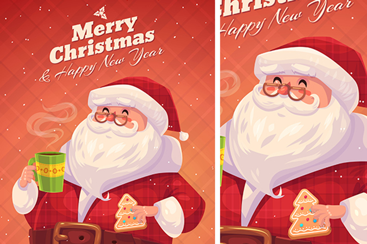 Funny santa with cookie, a Person Illustration by Krolone